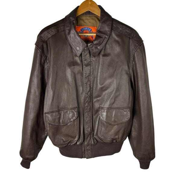 Cooper | Jackets & Coats | Vintage Cooper Type A2 Af Mens 46r Jacket Bomber Flight Goatskin ...